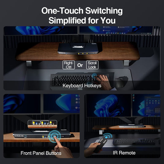 KVM Docking Station for 2/3/4 monitors and 2 laptops/ 4 computers – TESmart