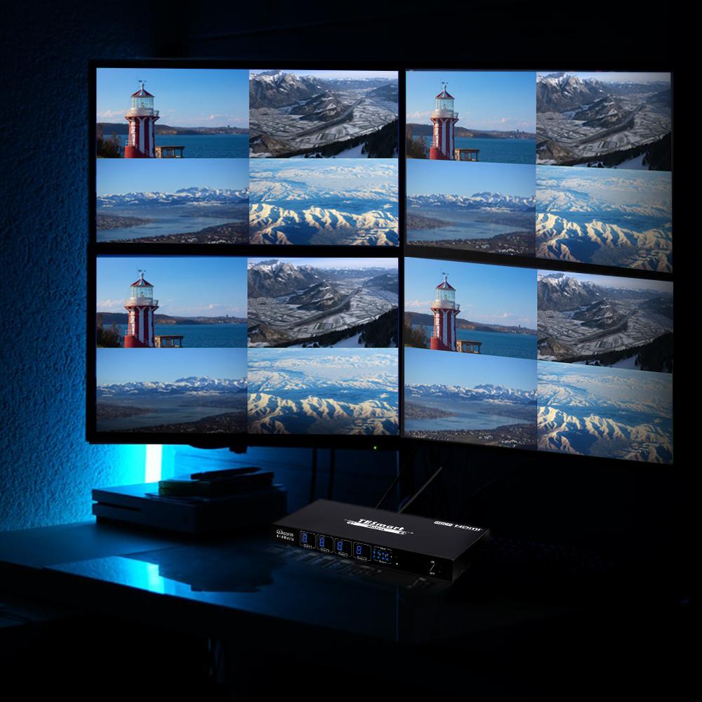 4x4 HDMI Matrix Switch 4K with Quad Multi-Viewer, R232/IR TESmart
